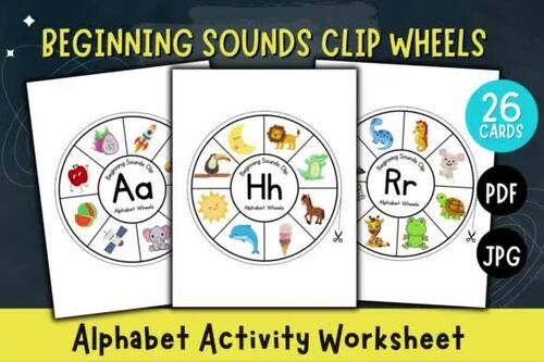 Beginning Sounds Clip Wheels Alphabet Activity by ModernKids LearningPress