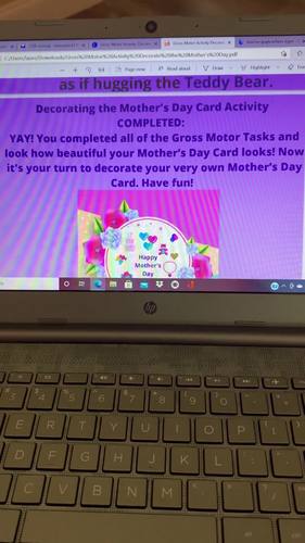 Decorate the Mother's Day Card Gross Motor Game/Activity (Spring, Therapy)