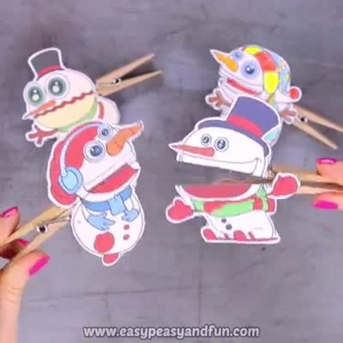 Snowman Craft Snowman Clothespin Puppets Winter Craftivity | TPT
