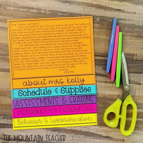 Editable Meet the Teacher Flip Book and Template for Back to School Night