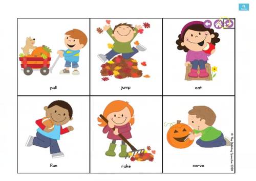 Fall Grammar and Vocabulary Boom Cards™ by The Dabbling Speechie