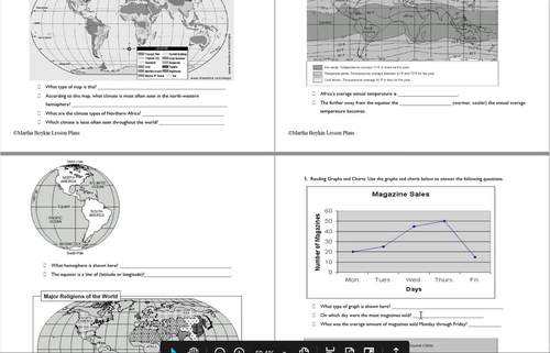 Geography Pre-assessment/Post-assessment Beginning of Year (Easel Act ...