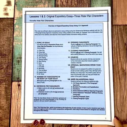 Writing Activities for a Month | Peter Pan Level III | TPT