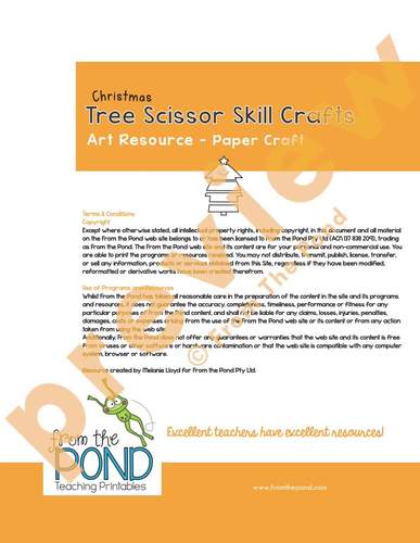 Christmas Tree Cutting Crafts | Fine Motor Scissor Skills by From the Pond