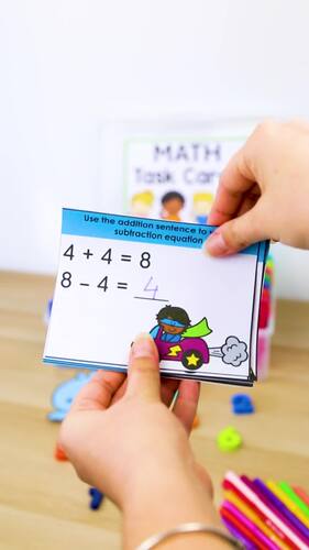 Subtraction Task Cards within to 5 10 20 with Pictures Single Digit ...