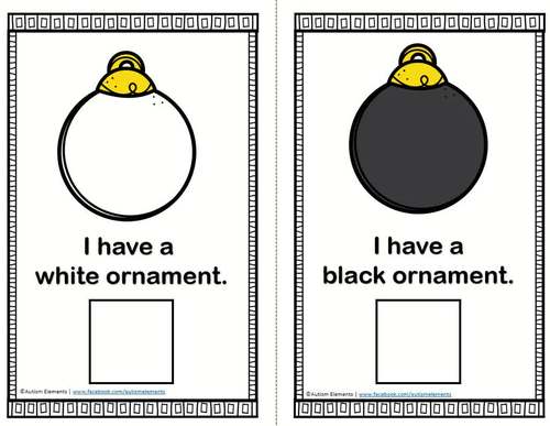 I have color ornaments! Interactive Adapted Book - Winter Theme- Christmas