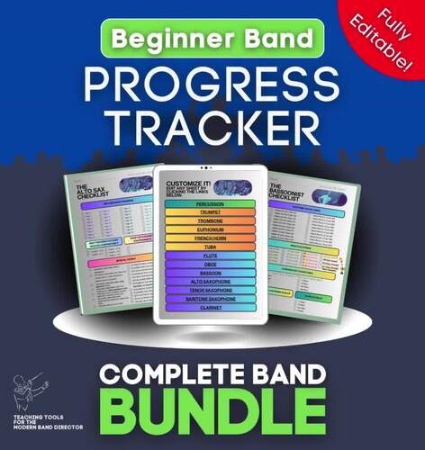 Beginner Band Progress Tracker Bundle - Editable - Back to School