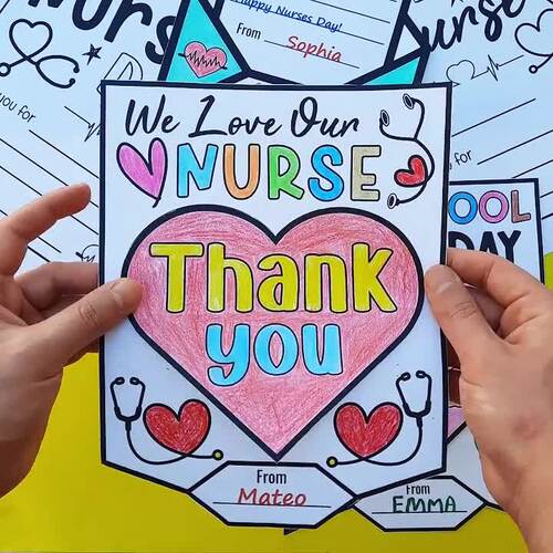 Nurse Appreciation Day Thank You Cards,School Nurse Day Coloring Pages ...