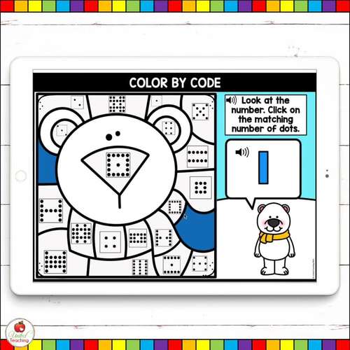 Digital Color By Code Subitizing Dots Boom Cards (Distance Learning)