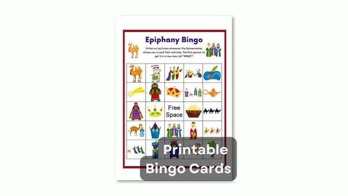 Epiphany Bingo Cards, 50 Printable Bingo Cards for Three Kings Day