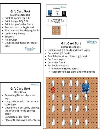 Gift Card Wall: Life Skills Work Task by Simply Supportive | TPT