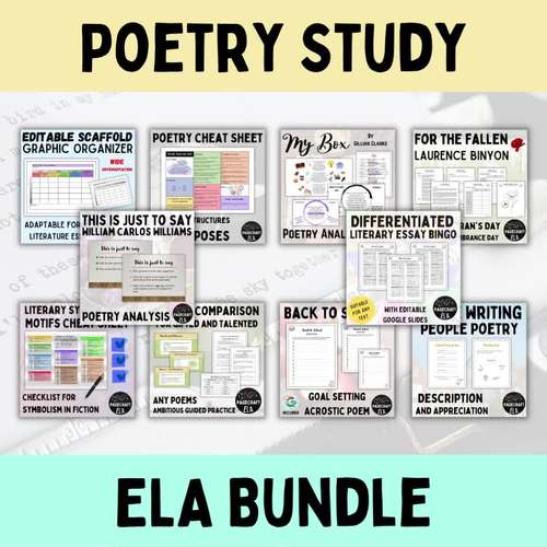Poetry BUNDLE | Resources to Analyze and Explore by Pagecraft ELA