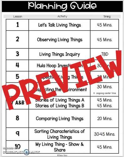 Observing Living Things- Kindergarten Science by Dizzy Ozzy | TPT