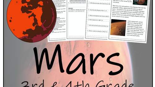 Mars - The Red Planet Close Reading Comprehension Activity | 3rd & 4th ...