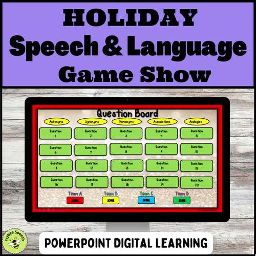 NO Print December Holiday Language Game Show PowerPoint Activities