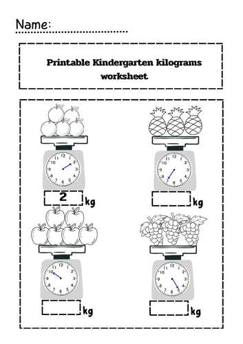 Weight Worksheets - Metric Measurement Kilograms and Grams, Kg and g by ...