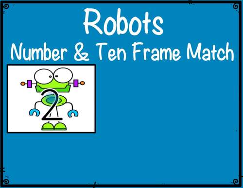 Robots Themed 0-25 Number, Ten Frame & Number Word Match | TPT