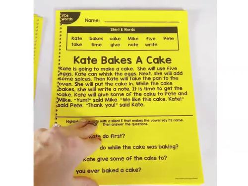 True Decodable Readers & Sentences - UNIT 3 Silent E & Vowel Teams