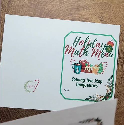 Holiday Math Menu Activity // Solving Two Step Inequalities by Algebra ...