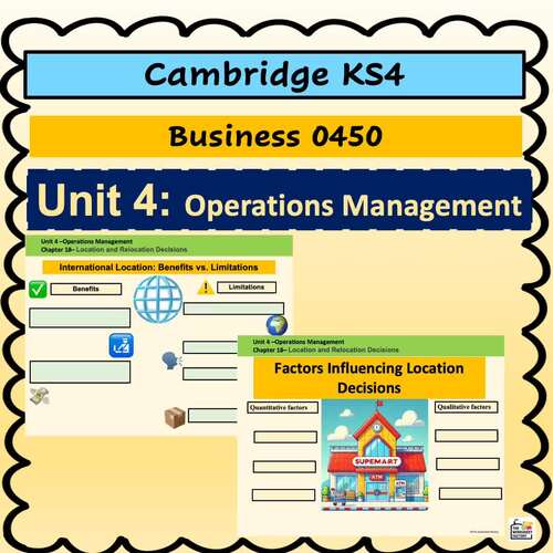 IGCSE Cambridge Business Studies (0450) Chapter 18 Location and ...