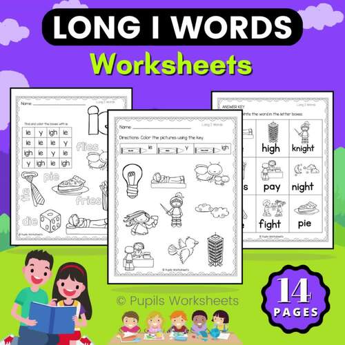 Long Vowel I Worksheets and Word Work Activities for Literacy Centers