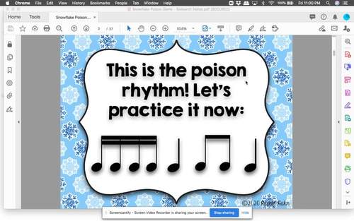 Snowflake Poison Rhythm Game - Sixteenth Notes by Harmony with Mrs Hahn