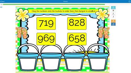 Summer Math Ordering Numbers Up To 1000 Boom Cards by The British Kitty