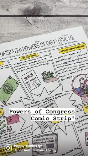 Powers of Congress Comic | One-Pager for Civics & American History