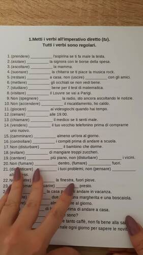 IMPERATIVO diretto e indiretto – Italian imperative (informal and formal)