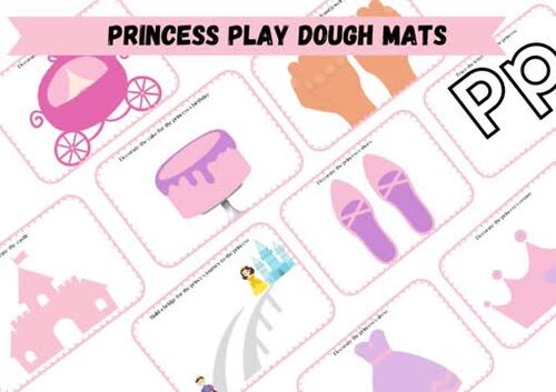 Princess theme play dough mats by my little playground | TPT