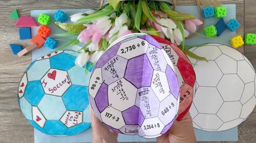 6th Grade Soccer Math Craft GCF, LCM & Integer Operations, End of Year ...