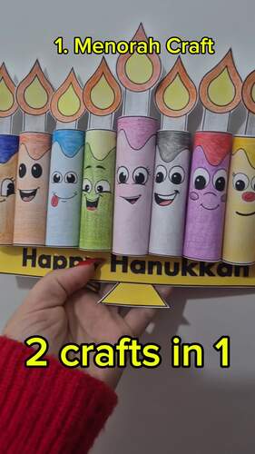 Hanukkah Menorah Craft | Menorah Crown Activity | 2 Crafts in 1 | TPT