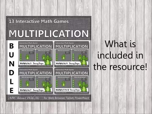 Interactive Math Games Multiplication 0-12 Bundle {Dancing Dragon}