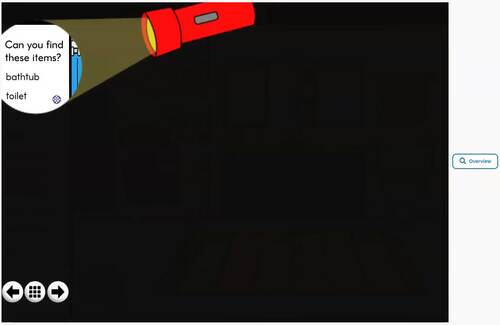 Speech Therapy Flashlight Activity House Scenes Search and Find BOOM™ CARDS