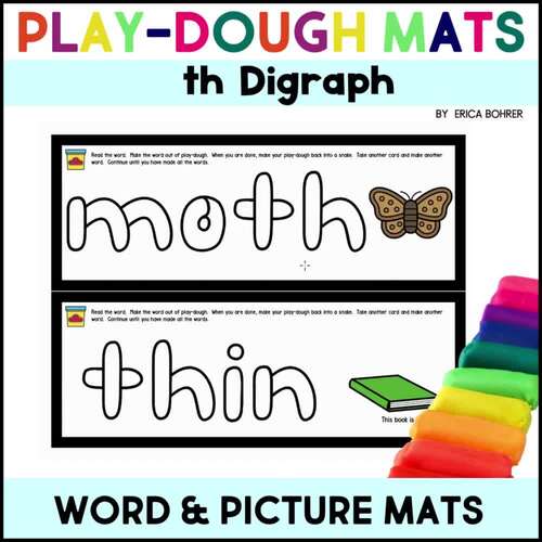 th Digraph Play Dough Mats – Words and Pictures Phonics Activity