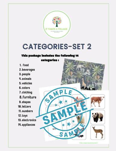 Categories-matching word to PHOTO, sorting picture to correct category ...