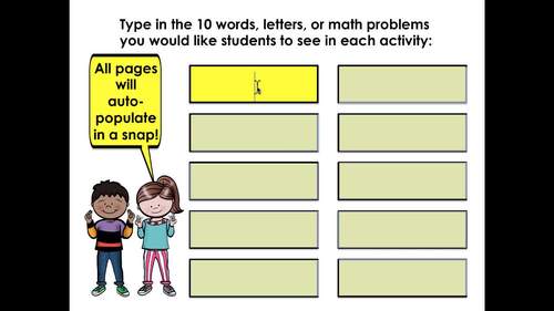 Editable FALL Sight Word Games Auto Fill By Typing Once 12 Autumn ...