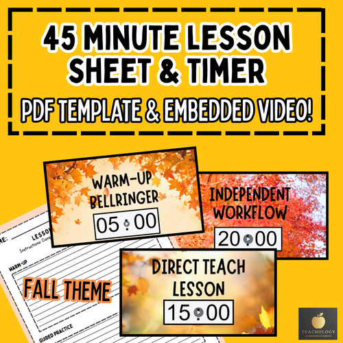 45 minute Auto Timer w/Student Answer Sheet by TeachologyU | TPT
