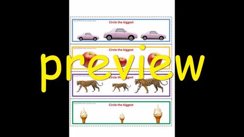 Biggest Smallest – Worksheets – Circle the correct one - with Real Images