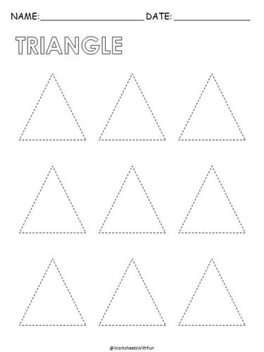 Tracing 2D Shapes Worksheets, Preschool, Kindergarten, Math Centers, T-391