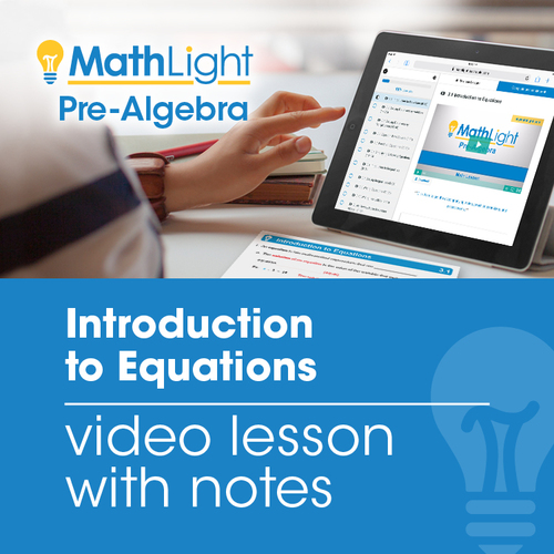 Introduction to Equations Instructional Video by MathLight | TPT