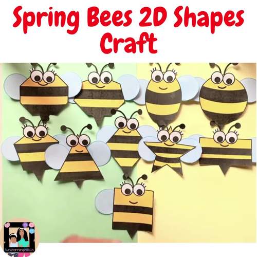 Spring Bees 2D Shapes Craft | April Craft | Spring Season Crafts