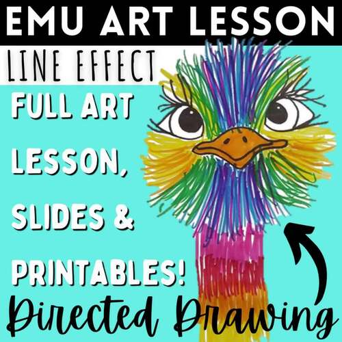 Edward The Emu Art Lesson | Line Effect | Emu Face Template | Directed ...