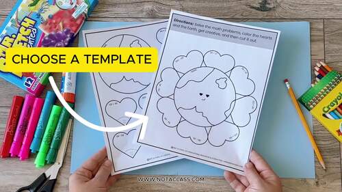 Earth Day Math Craft | Kindergarten Math Activity | Earth Day Bulletin ...