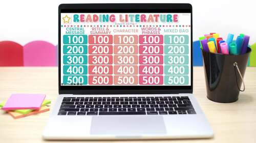 3rd Grade ELA Test Prep JeopardyReview Game | Reading Literature | NO PREP