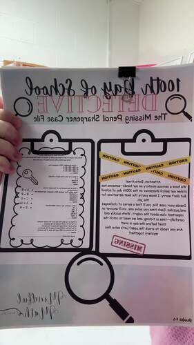 100th Day of School- Math Detective by Mindful Math with Katie | TPT