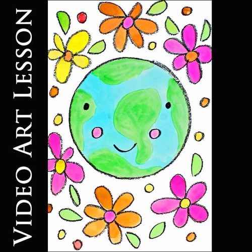 EARTH DAY Activity & Lesson | EASY Directed Drawing & Painting Craft ...