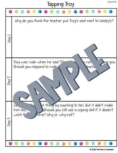 Coping Skills Student Notebook Social Emotional Learning 5 Stories