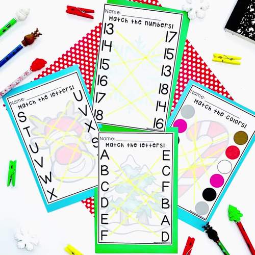 Winter Basic Skills Matching | Letters Numbers Shapes Colors | Pre-K ...