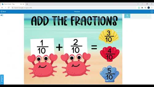 Add Fractions Boom Cards by Hands on Learning LLC | TPT